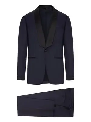TOM FORD O`connor Wool And Silk Twill Evening Dress - Blue