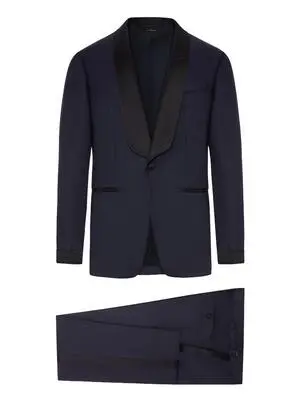 TOM FORD O`connor Wool And Silk Twill Evening Dress - Blue