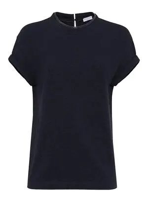 BRUNELLO CUCINELLI BRUNELLO CUCINELLI Stretch Cotton Jersey T-Shirt With Precious Faux Layering
