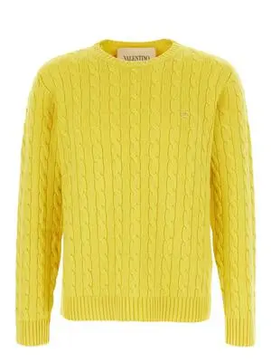 Valentino Garavani VALENTINO Cable Knit Pullover Sweater Multicolor