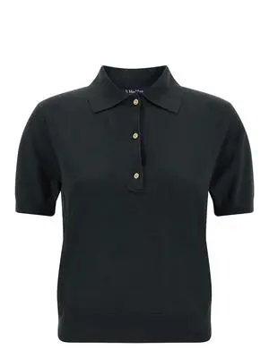 Max Mara Max Mara 'S Women 'Pomposa' Knit Polo Shirt Black