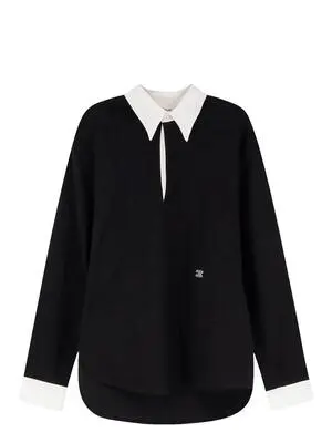 Celine Double-layer T-shirt In Thin Cotton Jersey - White