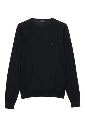 Prada Virgin Wool Crew Neck Sweater - Blue