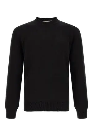 GOLDEN GOOSE Ribbed Sweater With Logo - Black