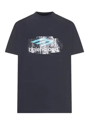 Balenciaga T-shirt Oversized Washed 3b Taped Dry - Multicolor
