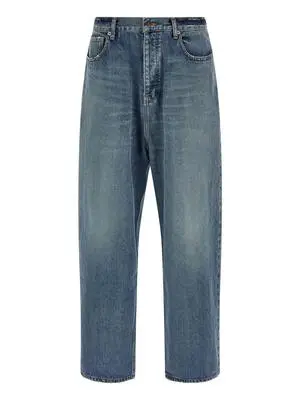 Balenciaga Distressed Baggy Denim Jeans - Blue