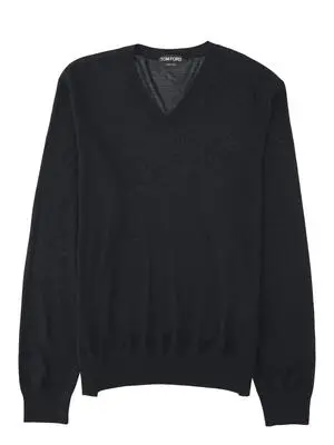 TOM FORD V-neck Wool Pullover - Black