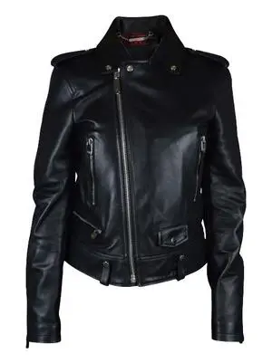 Philipp Plein Leather Perfecto Jacket - Black