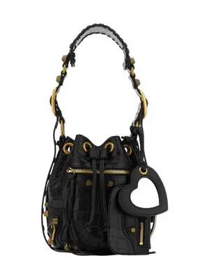Balenciaga Leather Le Cagole Xs Bucket Bag - Black