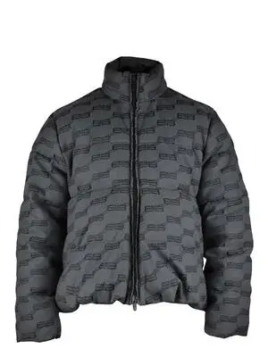 Balenciaga BALENCIAGA Monogram Quilted Down Jacket Gray