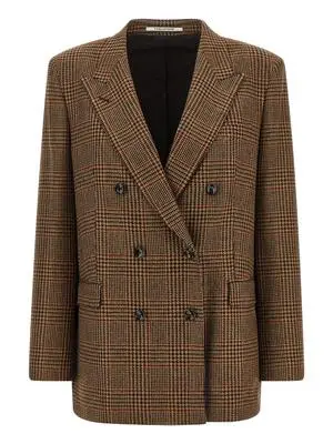 Tagliatore Jasmine Double-breasted Virgin Wool And Cashmere Blazer - Brown