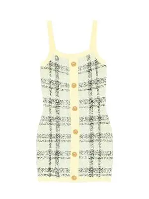 Balmain Short Dress With Buttons - Multicolor