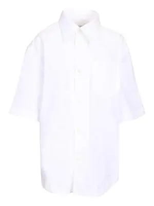 AMI Paris Short-sleeved Poplin Shirt - White