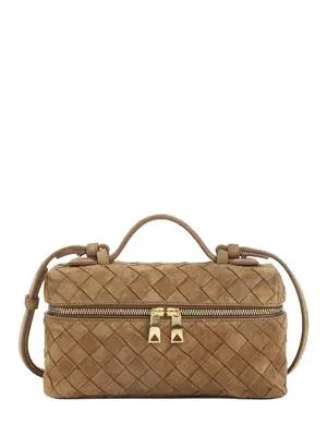 Bottega Veneta Bang Bang Suede Vanity Case Bag - Brown