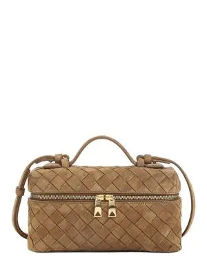 Bottega Veneta Bang Bang Suede Vanity Case Bag - Brown