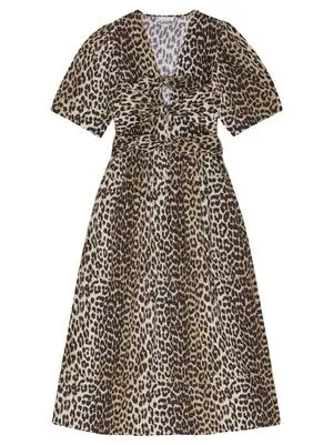 GANNI Organic Cotton Midi Dress - Multicolor