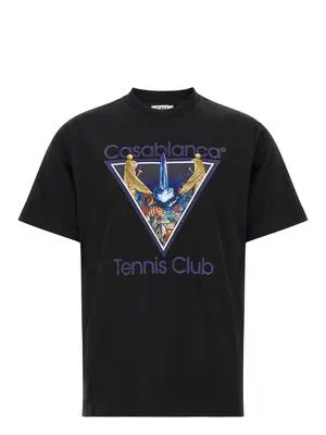 Casablanca Monde Perdu Tennis Club Icon' Print T-shirt - Black
