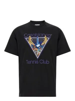 Casablanca Monde Perdu Tennis Club Icon' Print T-shirt - Black