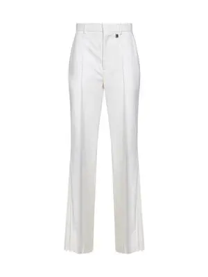 Giuseppe Di Morabito White Virgin Wool Flared Trousers - Multicolor
