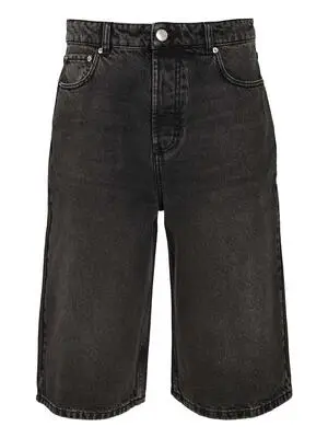 AMI Paris Large Fit Bermuda Shorts Used Denim - Black