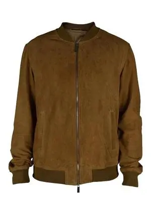 BILLIONAIRE BILLIONAIRE Suede Bomber Jacket Brown