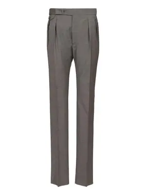Tagliatore Wool Blend Pleated Trousers - Gray