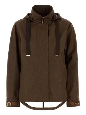 Herno Linen Blend Jacket - Brown