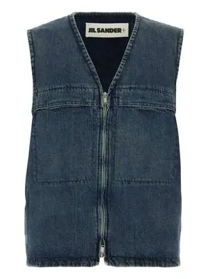 JIL SANDER Denim Vest - Blue