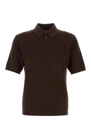 Dolce & Gabbana Dark Cotton Polo Shirt - Brown