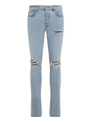 Amiri Crochet Leather Mx1 Jeans - Blue
