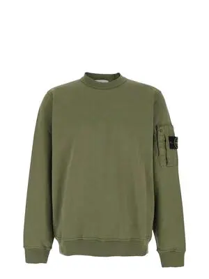 Stone Island Stone Island Men Regular Fit Crewneck Midweight Sweatshirt With Pocket Green