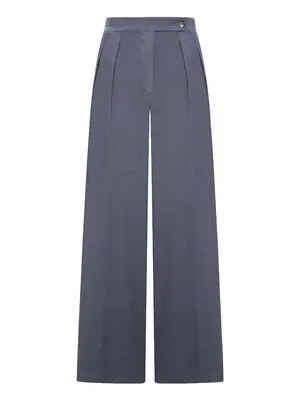 Dries Van Noten Pleated Wide Leg Trousers - Purple