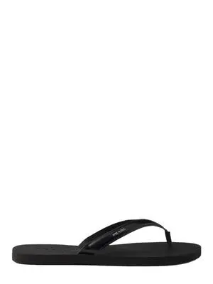 Prada Brushed Leather Flip Flops - Black