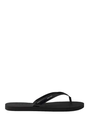 Prada Brushed Leather Flip Flops - Black