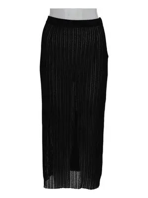 MAISON MARGIELA Ribbed Knit Midi Skirt - Black