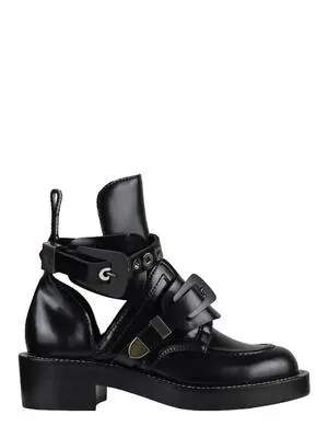 Balenciaga Leather Ceinture Booties - Black