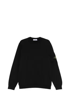 Stone Island Regular Fit Crewneck Midweight Sweatshirt With Pocket - Black