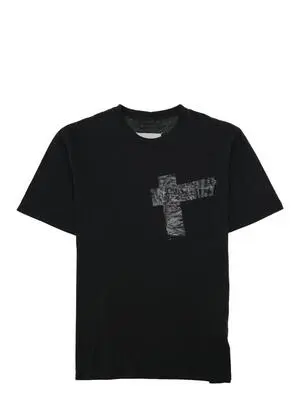 MAISON MARGIELA T-shirt In Jersey Di Cotone Taped - Black