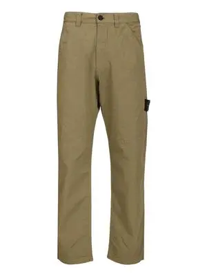 Stone Island Organic Cotton Ripstop Chino Trousers - Green