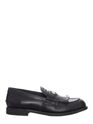 Miu Miu Leather Loafers - Black