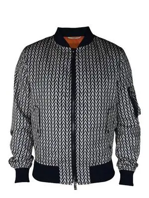 Valentino Garavani Printed Bomber Jacket - Blue