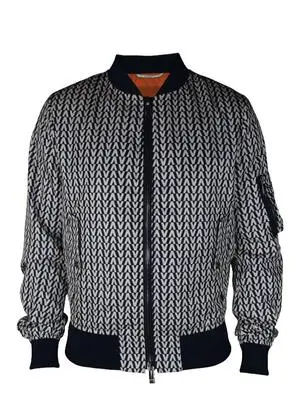 Valentino Garavani Printed Bomber Jacket - Blue