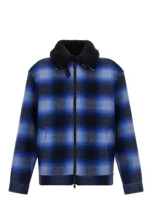 Balenciaga Flannel Bomber Jacket - Blue