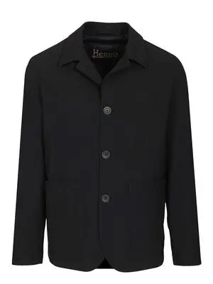 Herno Cool Stretch Wool Regular Fit Blazer - Blue