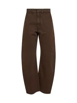 LEMAIRE Cocoa Broken Twill High Waisted Curved Jeans - Multicolor