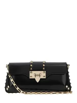 Valentino Garavani Leather Rockstud Shoulder Bag - Black