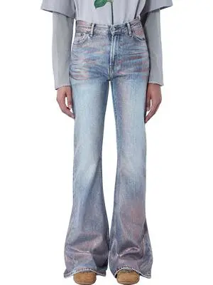 Acne Studios Fitted Glitter Flare Jeans - Blue
