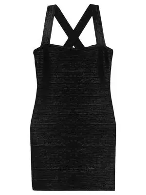 Herve Leger Crossover Straps Bodycon Dress - Black