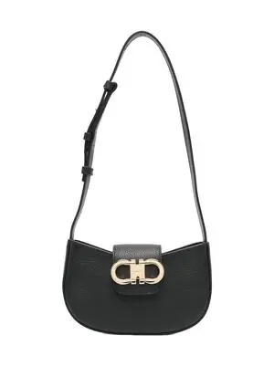 FERRAGAMO Leather Shoulder Bag - Black