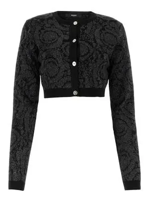 Versace Embroidered Stretch Viscose Blend Cardigan - Multicolor